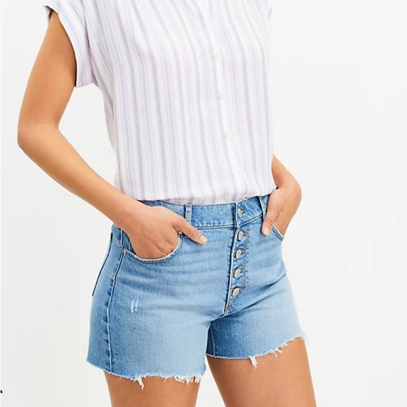 LOFT | Shorts | Loft High Rise Cut Off Denim Shorts Nwot | Poshmark